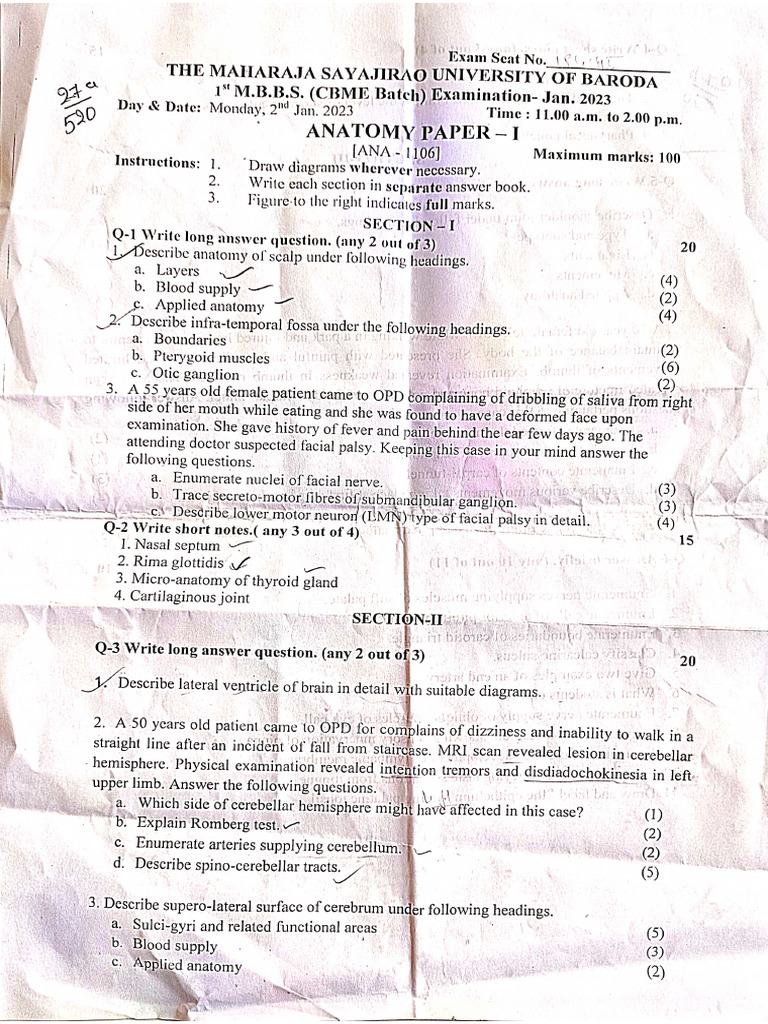 1st Year UNI. Papers 2023 | PDF