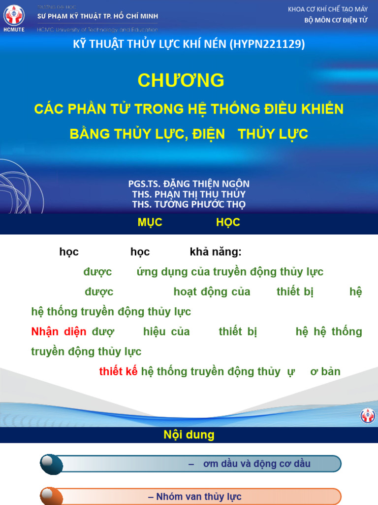 Kttlkn-Chương 9 - Các PT Trong HTĐK TH y L C-ĐTL | PDF