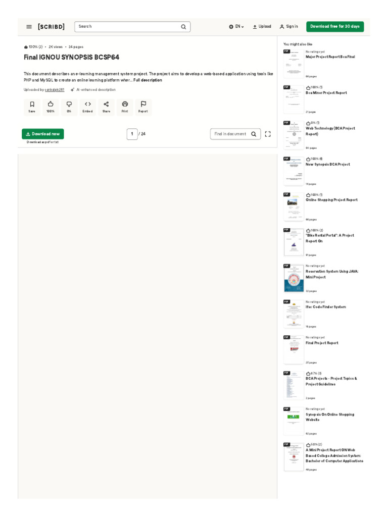 WWW Scribd Com Document 733883925 Final IGNOU SYNOPSIS BCSP64 | PDF ...