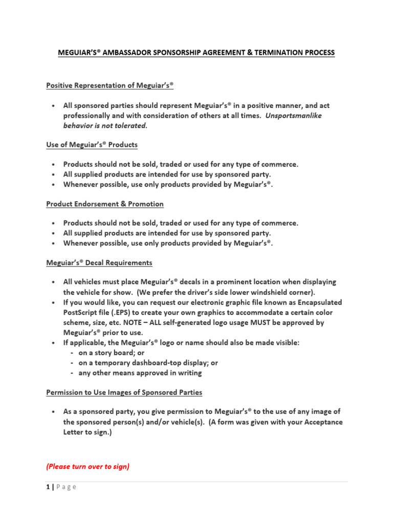 2021 Ambassador Agreement-Termination Process | PDF