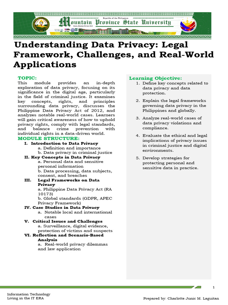 Data Privacy Act-Handout | PDF | Privacy | Information Privacy