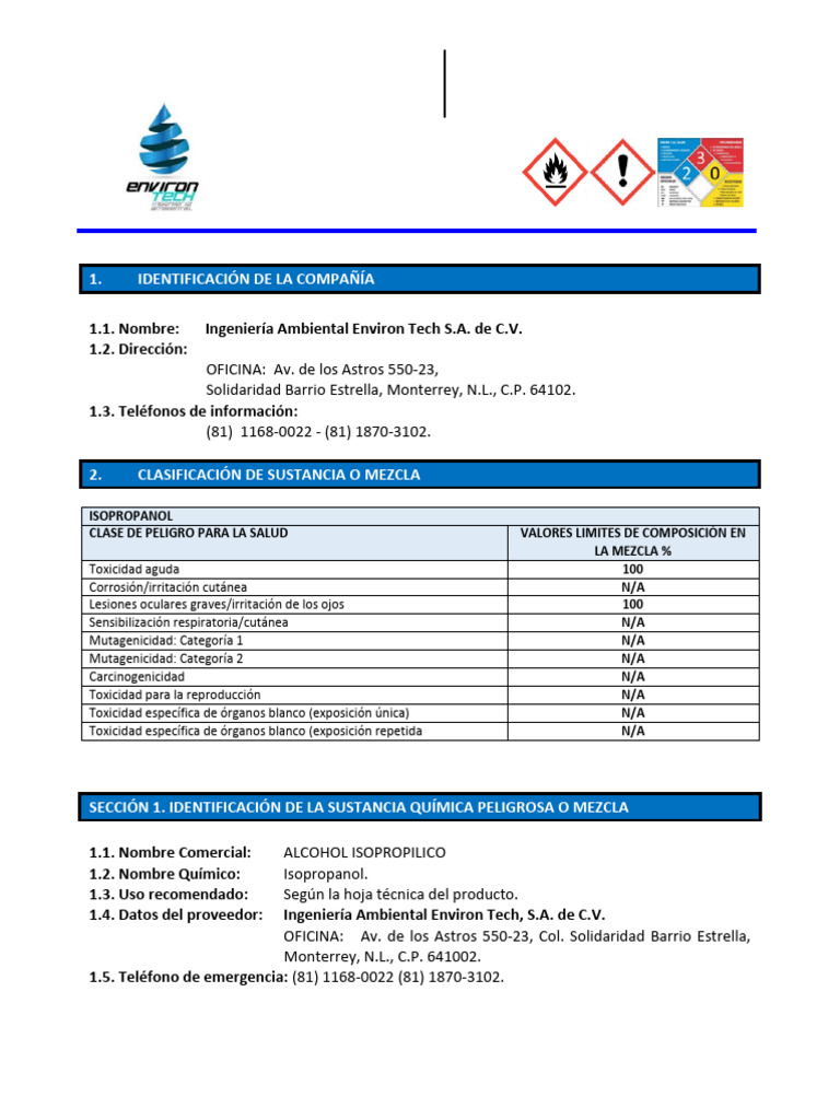 Alcohol Isopropilico | PDF | Agua | Química