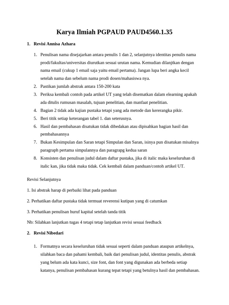 Karya Ilmiah PGPAUD PAUD4560 | PDF