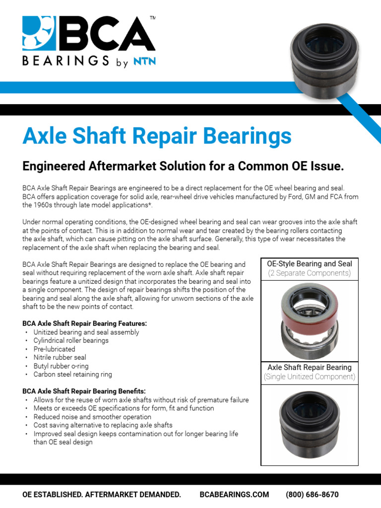 Axle Shaft Repair Bearings Overview | PDF | Chevrolet | Industries