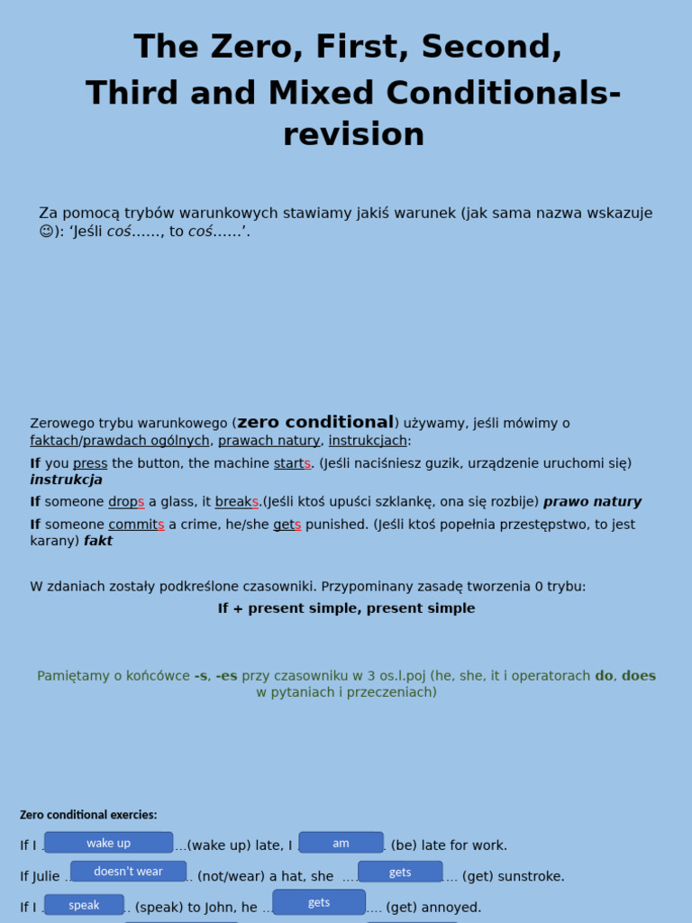 Conditionals REVISION | PDF