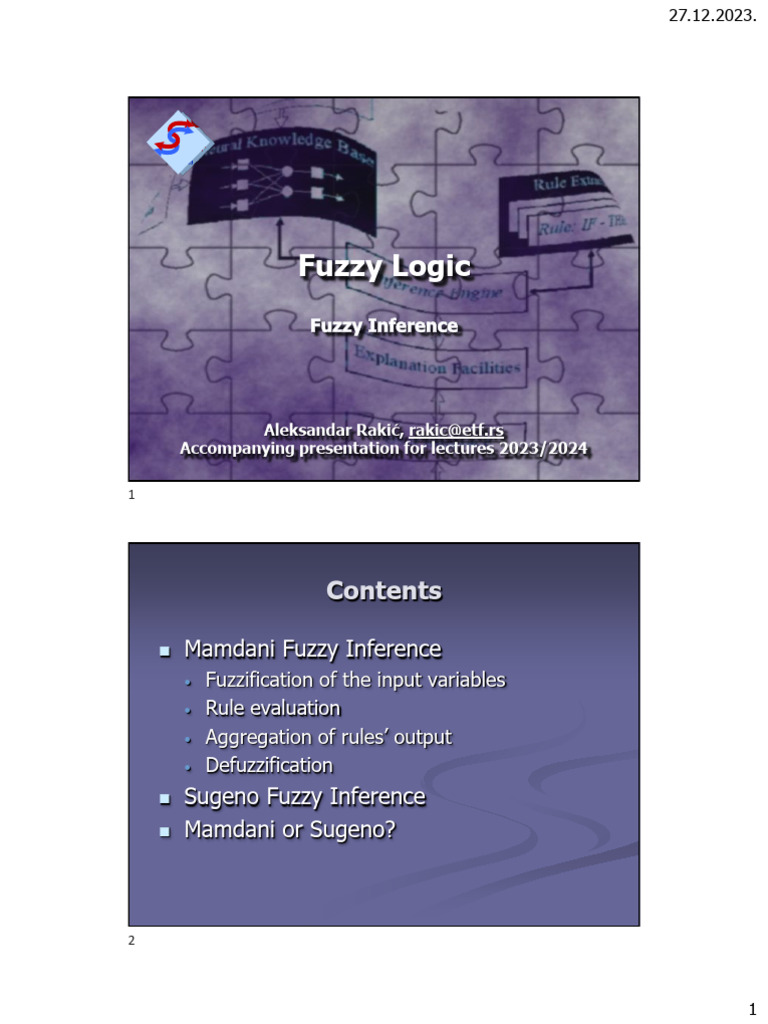 Mamdani Fuzzy Logic Overview | PDF | Fuzzy Logic | Theoretical Computer ...