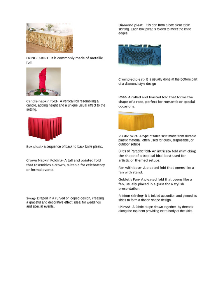 Table Skirting Key Pointers | PDF