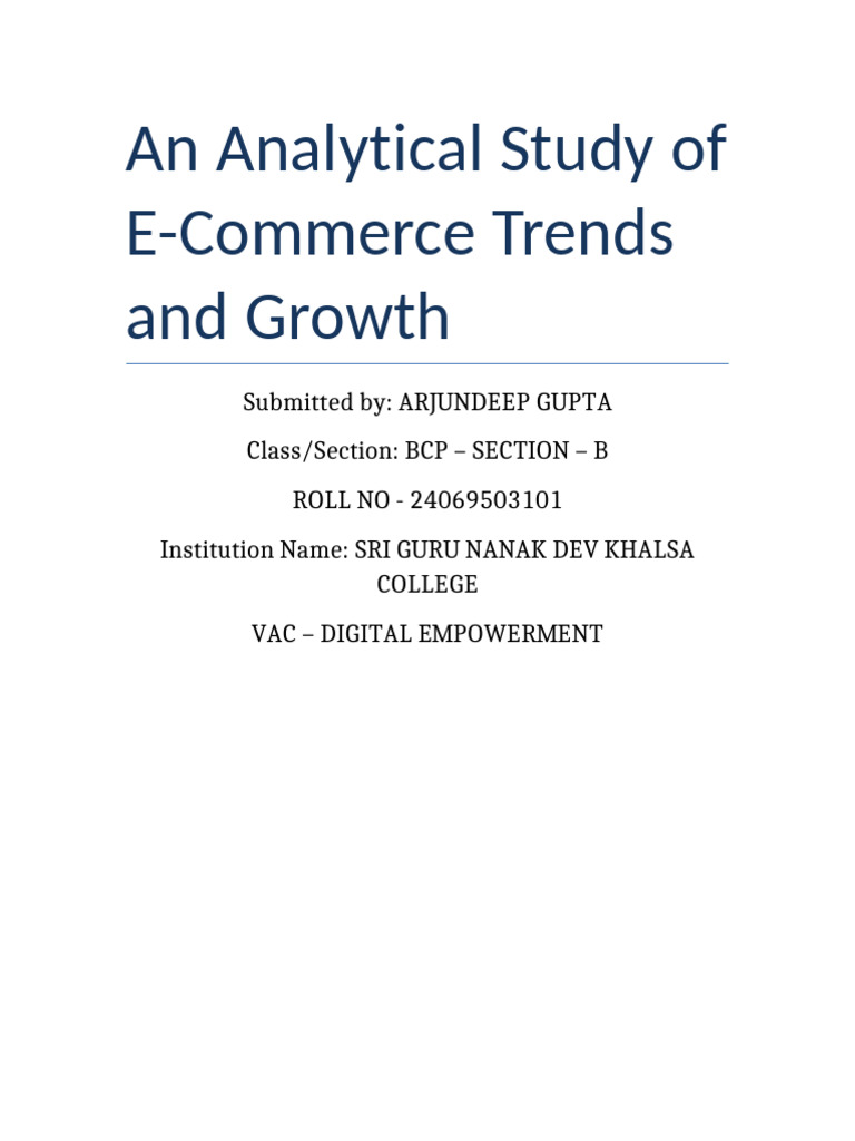 E Commerce Project Report Expanded | PDF | E Commerce | Data