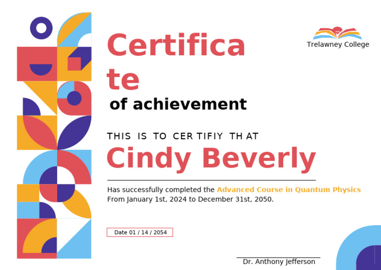 Downloadable Certificate Template | PDF