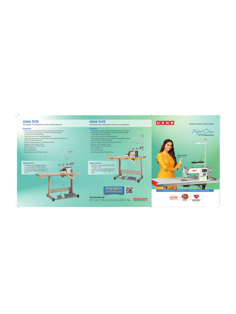 Usha Sewing Machines Overview | PDF | Sewing Machine | Manufactured Goods