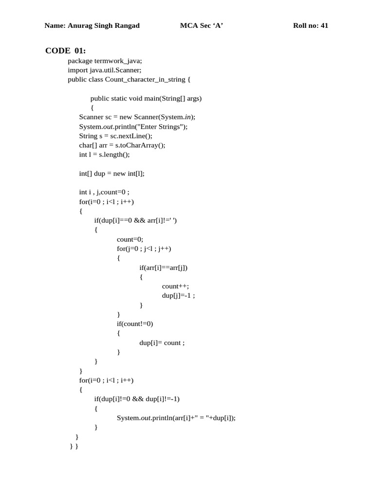 Java Term Work Mid Ankur | PDF | Control Flow | Systems Architecture