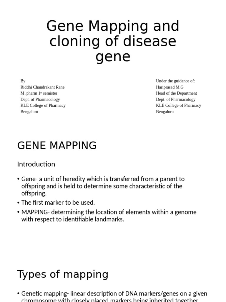 Gene Mapping and Cloning Techniques | PDF | Molecular Cloning | Genetic ...