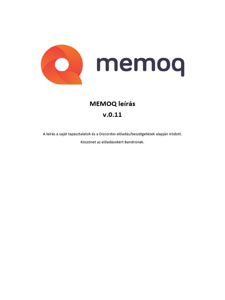 MEMOQ Leiras v.0.11 | PDF