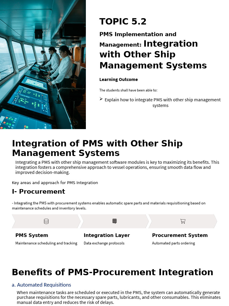 PMS Integration for Vessel Management | PDF | Safety | Inventory