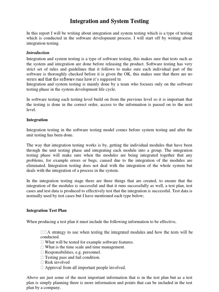Integration and System Testing | PDF | Software Testing | Top Down And ...