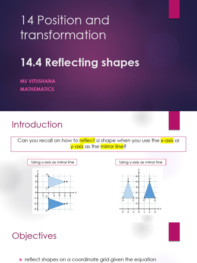 Reflecting Shapes Worksheet 14.4 | PDF