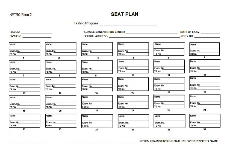 Seat Plan | PDF