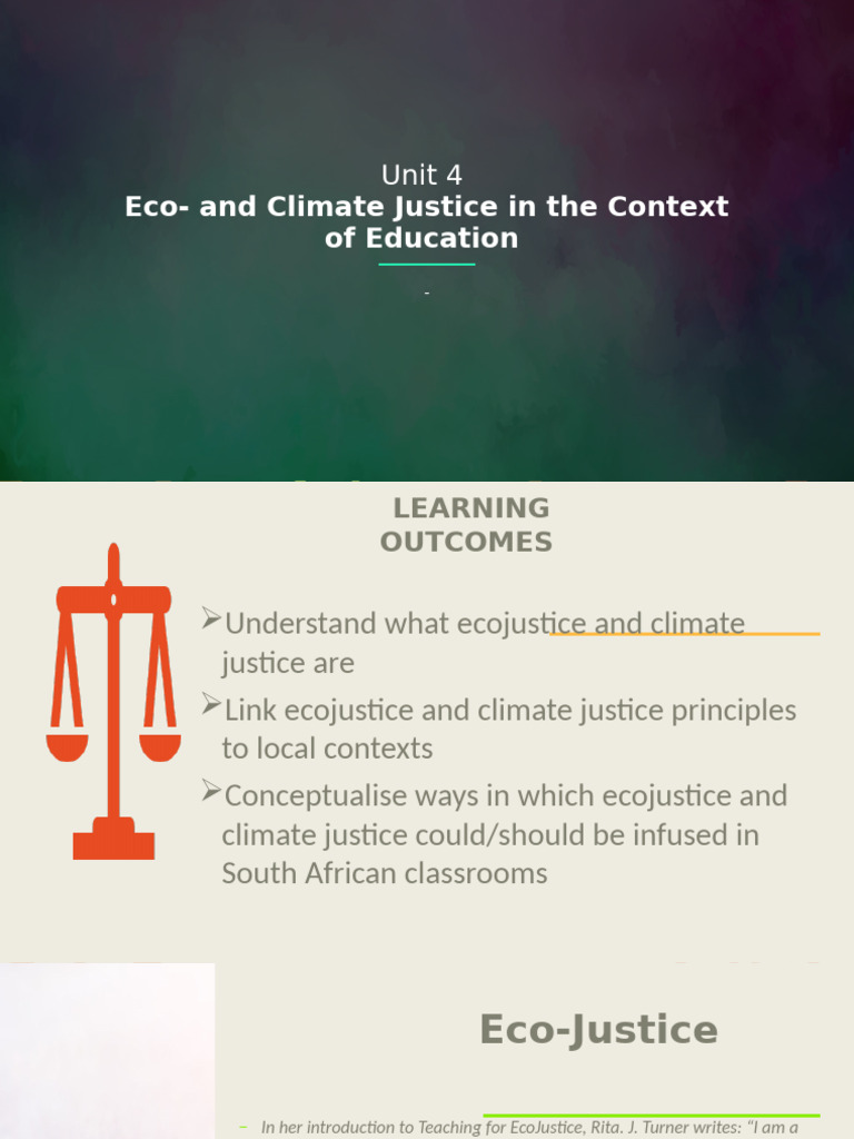 Eco-Justice and Climate Education in SA | PDF | Climate Change ...