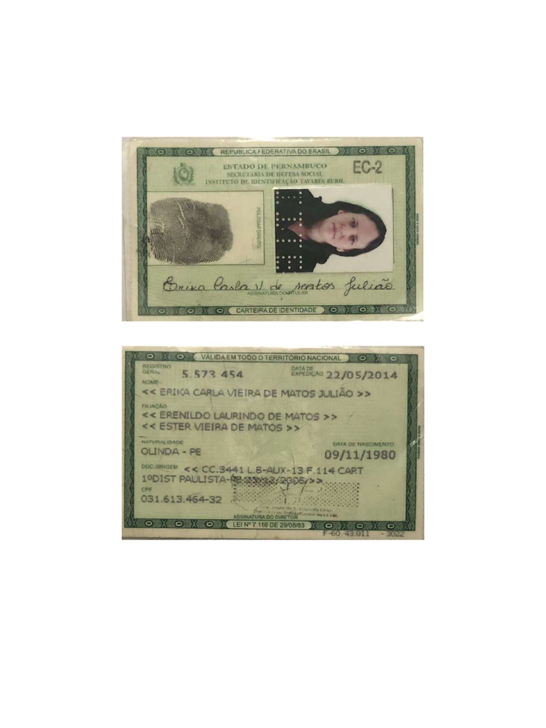 Identidade e CPF | PDF