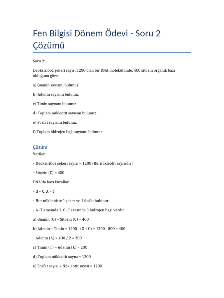 Fen Bilgisi Soru2 Cozum | PDF