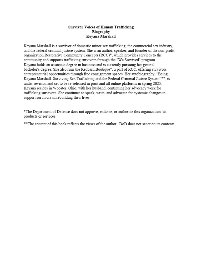 Keyana Marshalls Bio | PDF