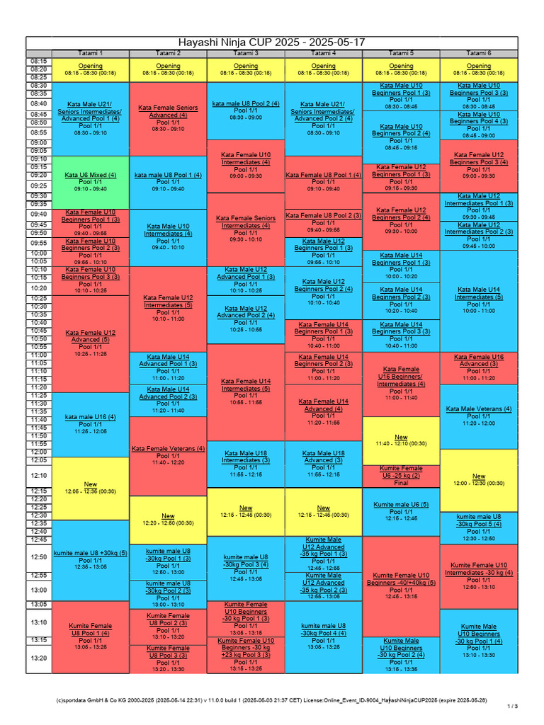 DTM Event Schedule 9004 | PDF | Karate | Japanese Martial Arts
