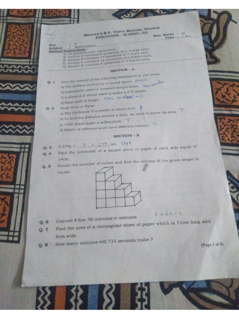 Math Question Paper 4 | PDF