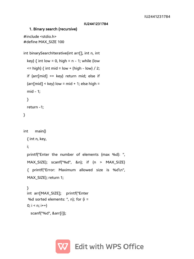 IU2441231784 Binary Search | PDF