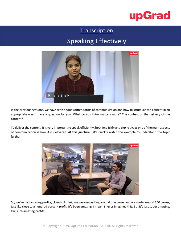 OPJMBA - Effective Communication - Speaking Effectively - Session ...