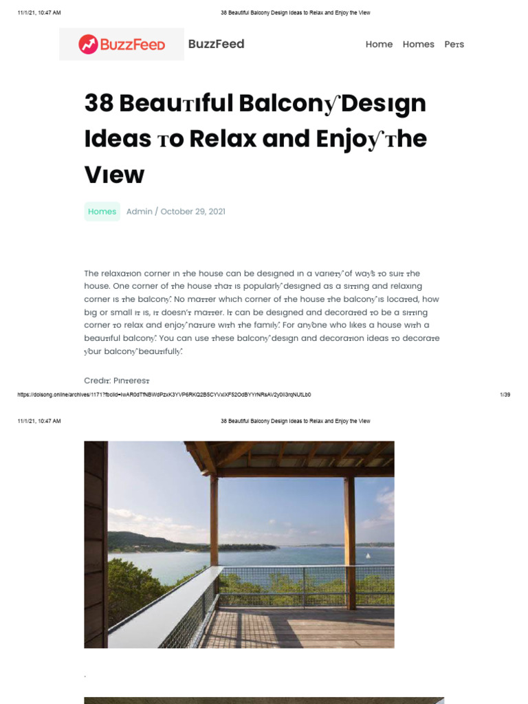 38 Beautiful Balcony Design Ideas To Relax and Enjoy The View | PDF
