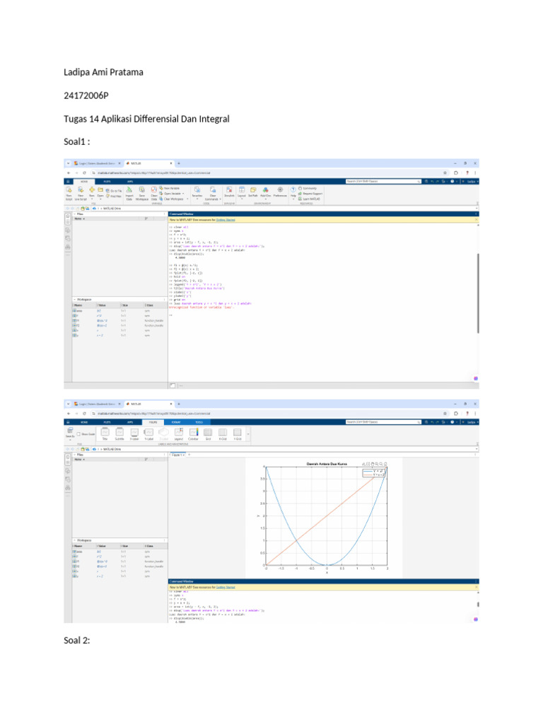 Tugas 14 Aplikasi Differensial Dan Integral | PDF
