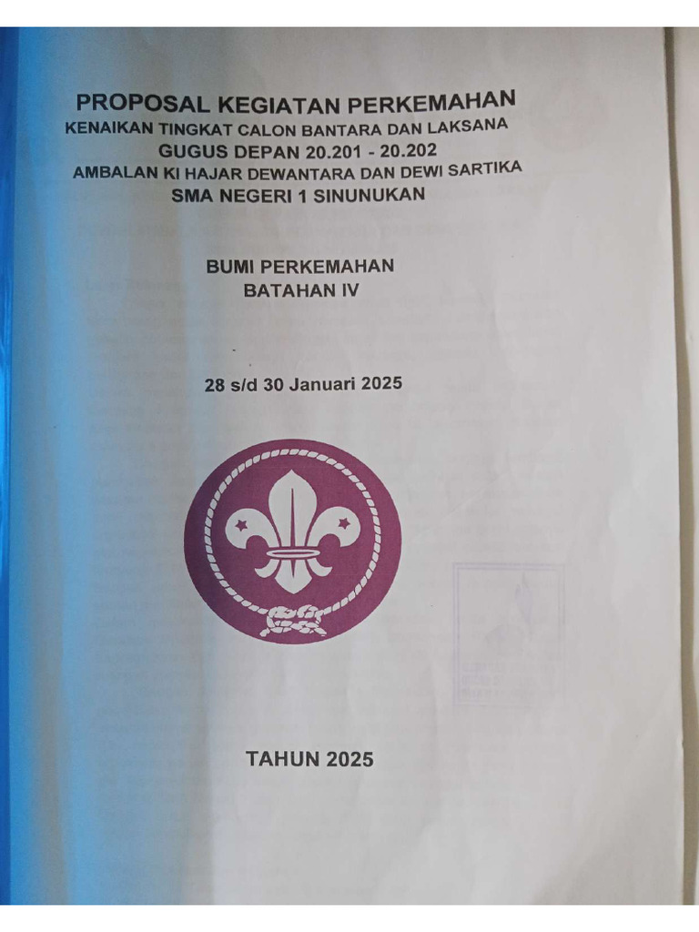 Contoh Proposal Perkemahan Pramuka | PDF