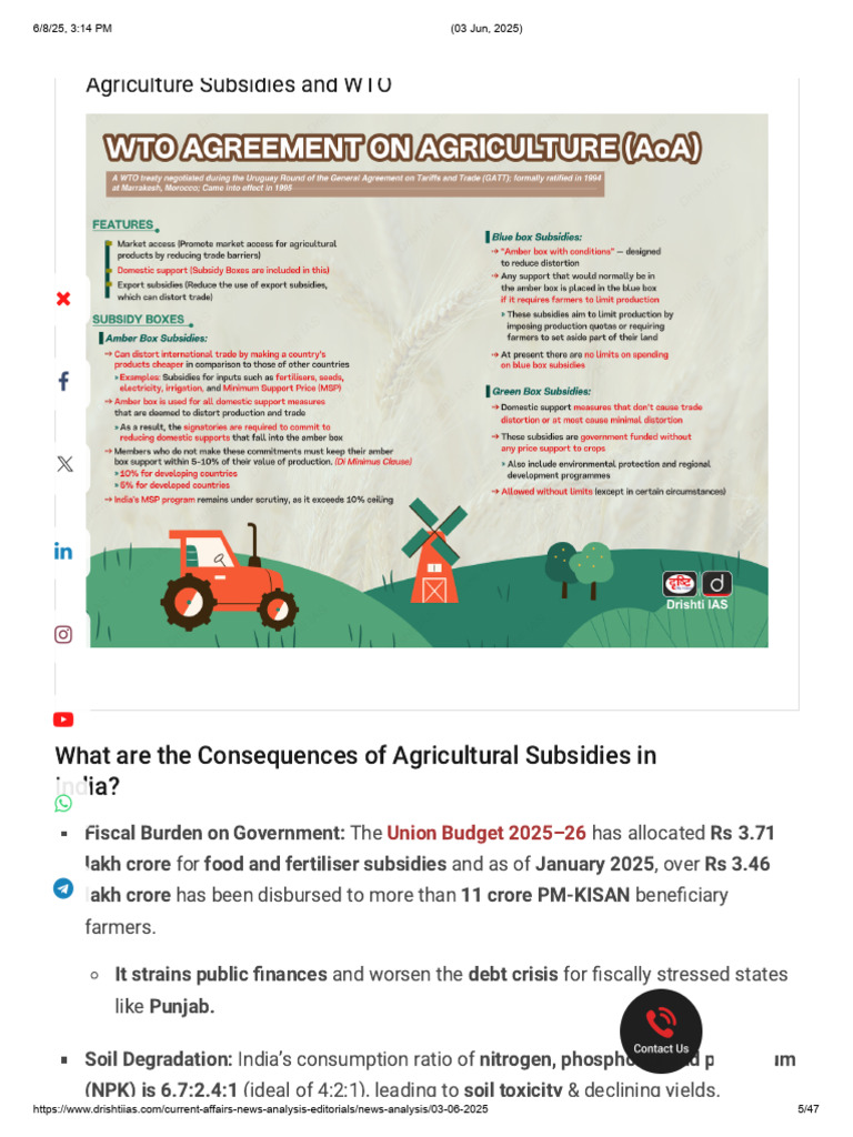 Consequences of Agricultural Subsidies | PDF | Subsidy | Agricultural ...