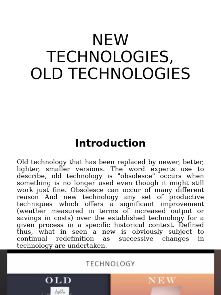 New and Old Technologies Iyao | PDF | Millennials | Mobile Technology