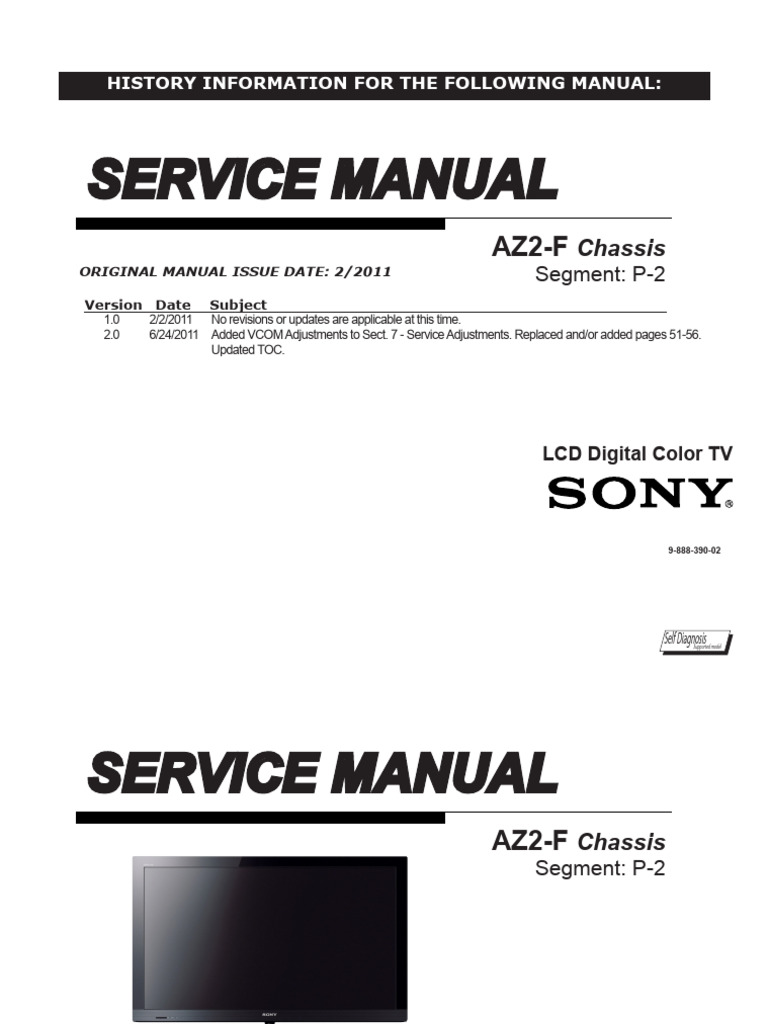 Sony Kdl 32cx520 Kdl 40cx520 Chassis Az2f Ver 2 0 Segm p 2 Sm PDF | PDF | Television ...