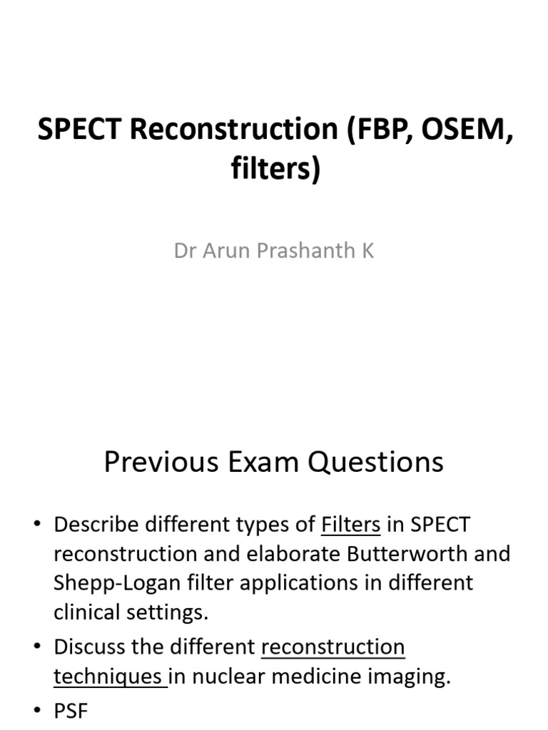 Image Reconstruction FBP vs. OSEM | PDF | Positron Emission Tomography | Nuclear Medicine
