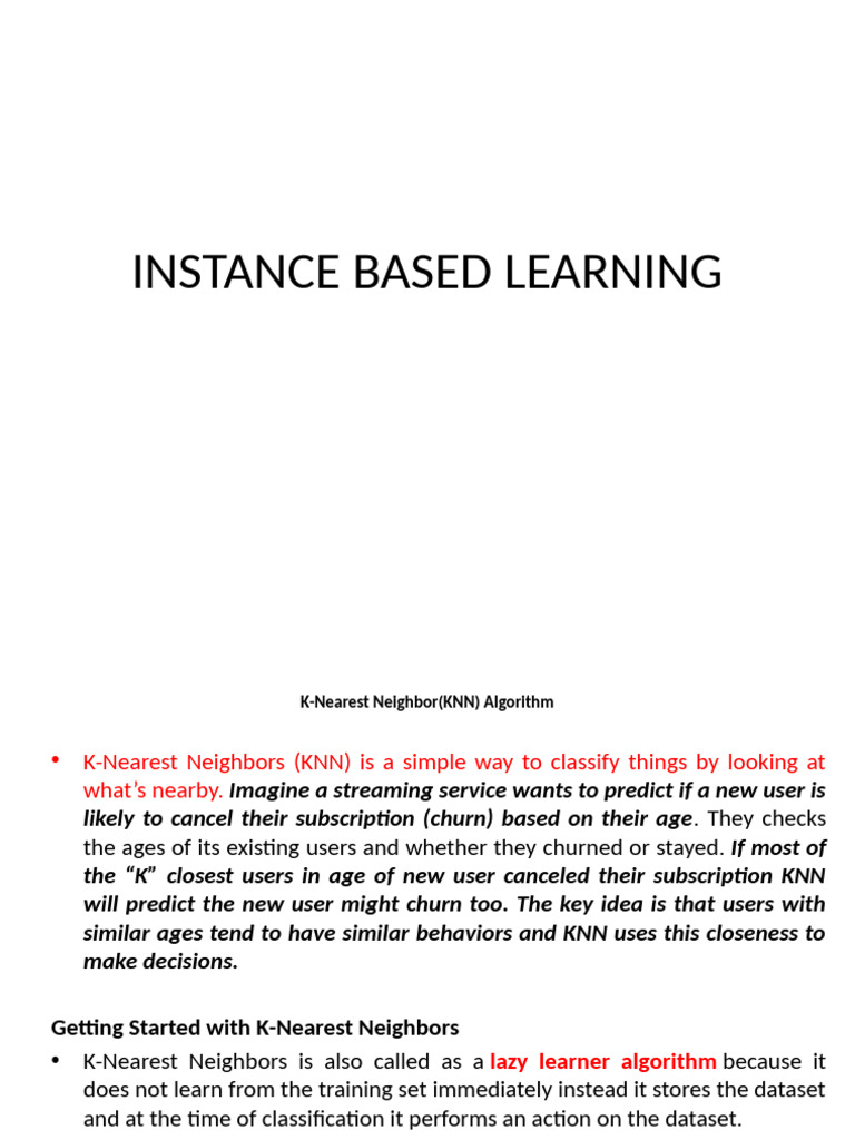 Instance Based Learning | PDF | Learning | Artificial Intelligence