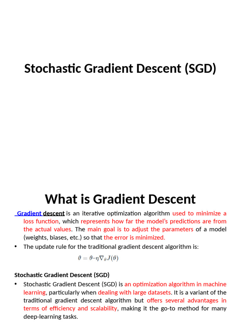Stochastic Gradient Descent | PDF