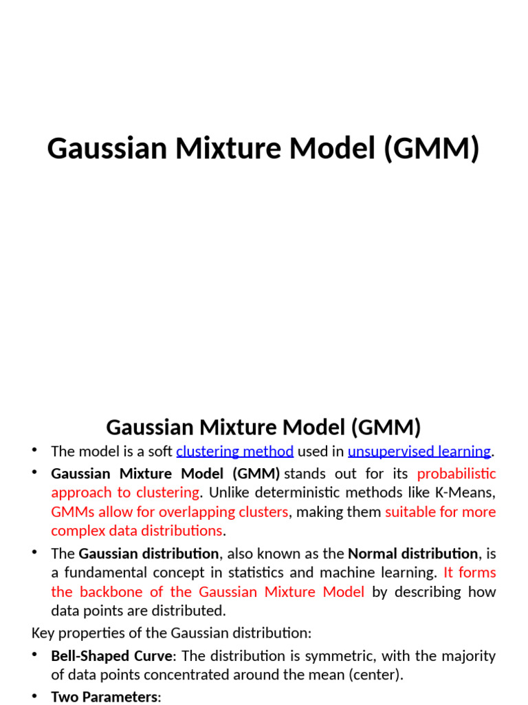 Gaussian Mixture Model (GMM) | PDF | Normal Distribution | Cluster Analysis
