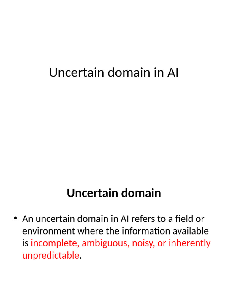 Uncertain Domain in AI | PDF | Fuzzy Logic | Bayesian Network