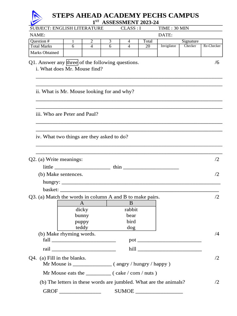 2023 24 1stasst Eng1 Lit | PDF