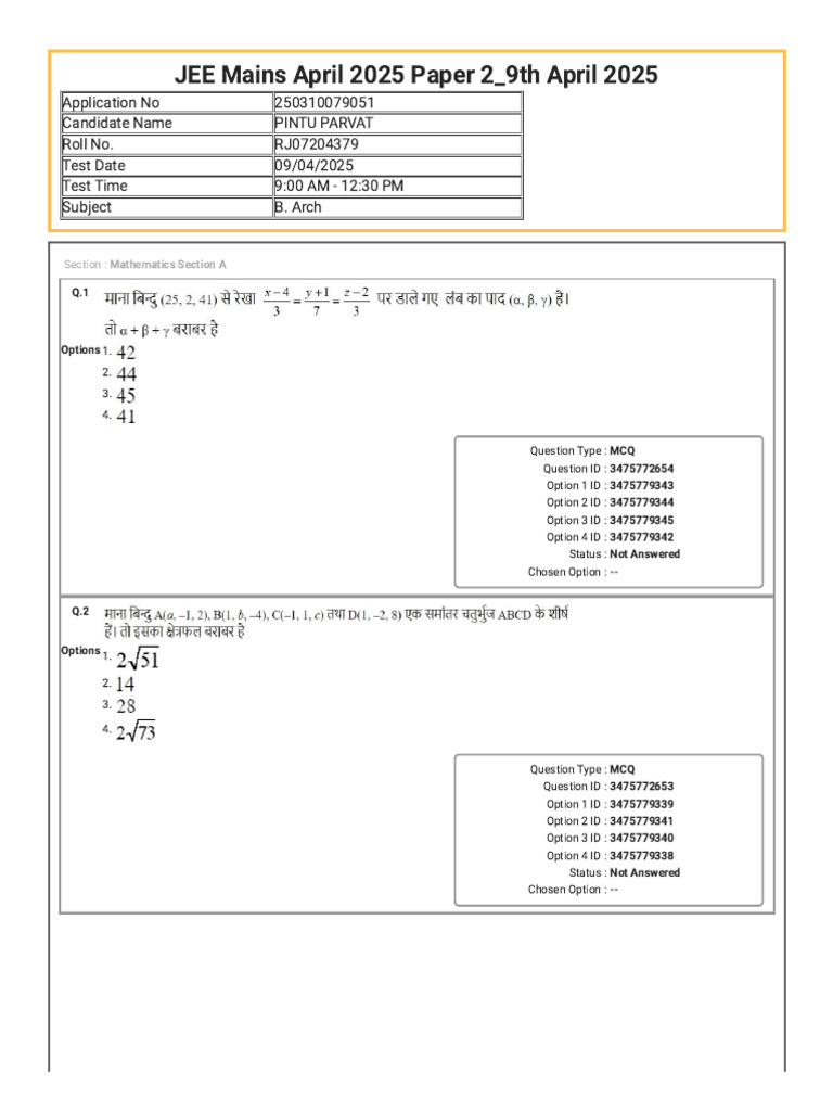B arch paper | PDF | Multiple Choice | Evaluation Methods