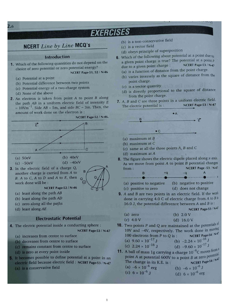 CH - 2 Electrostatic Potential | PDF