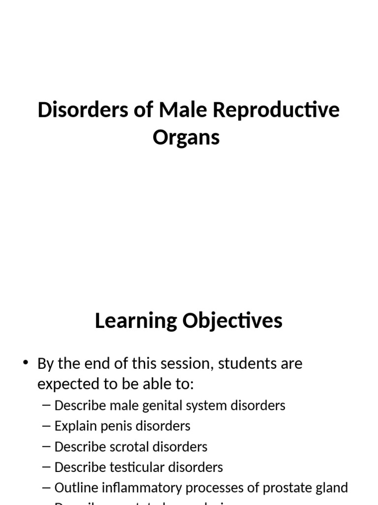 Disorders of Male Reproductive Organs | PDF | Prostate | Prostate ...