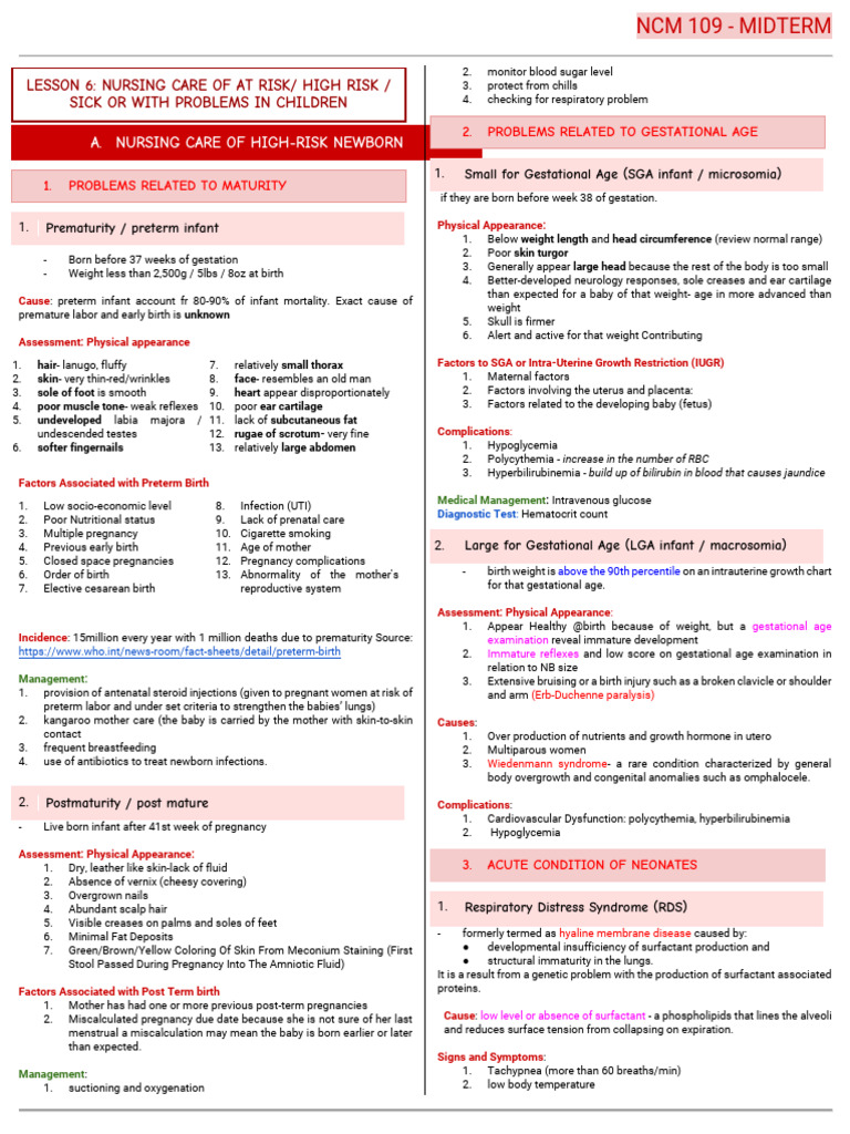 NCM 109 Midterm 2 | PDF | Preterm Birth | Rectum