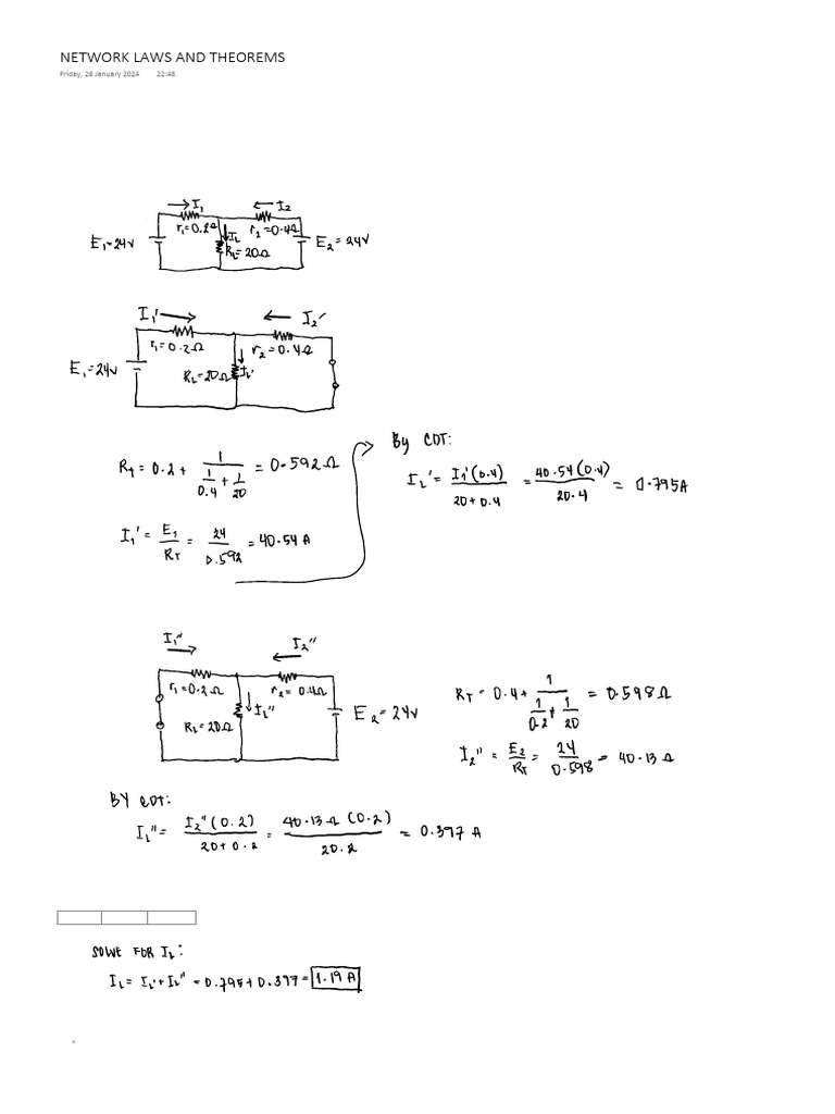 Network Laws and Theorems | PDF | Electrical Network | Series And ...