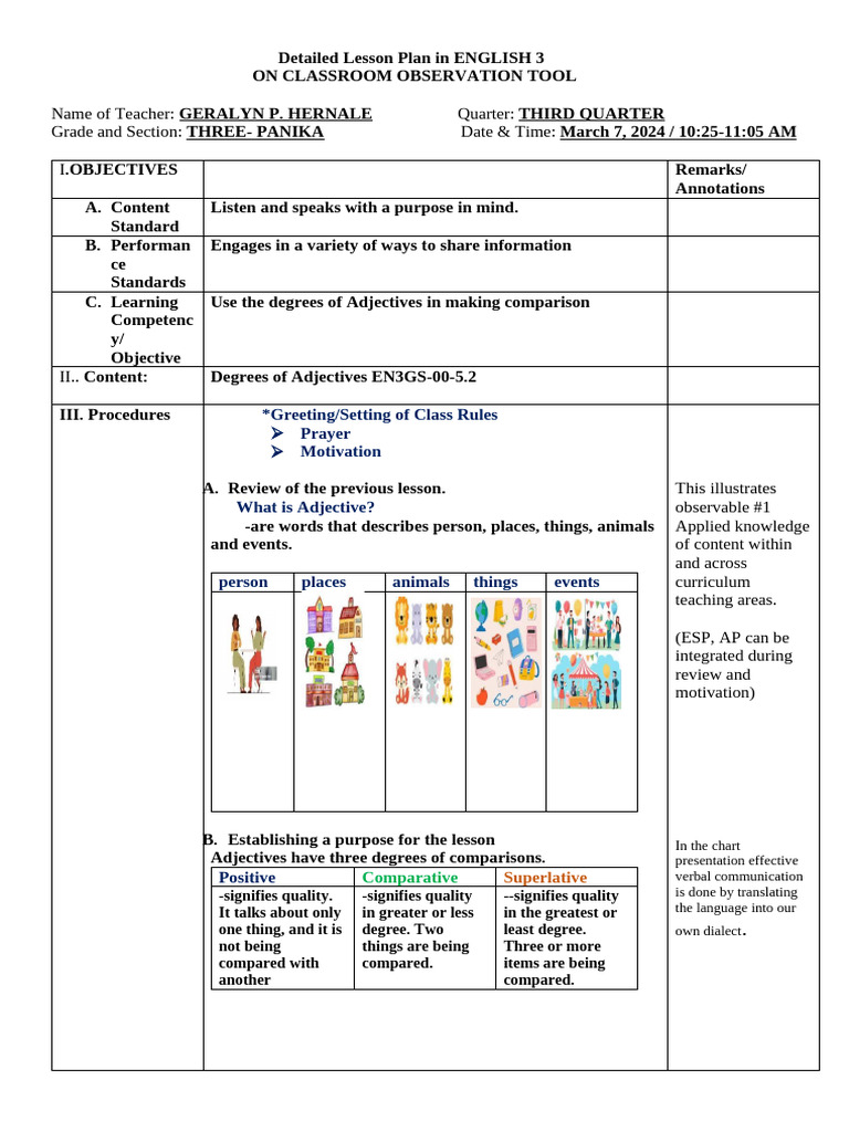 Detailed Lesson Plan in ENGLISH 3 Q3 - Summary | PDF | Learning | Constructivism (Philosophy Of ...