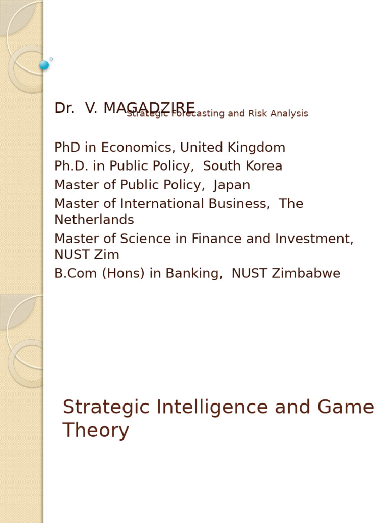 Lecture 5 - Dominant and Dominated Strategies | PDF