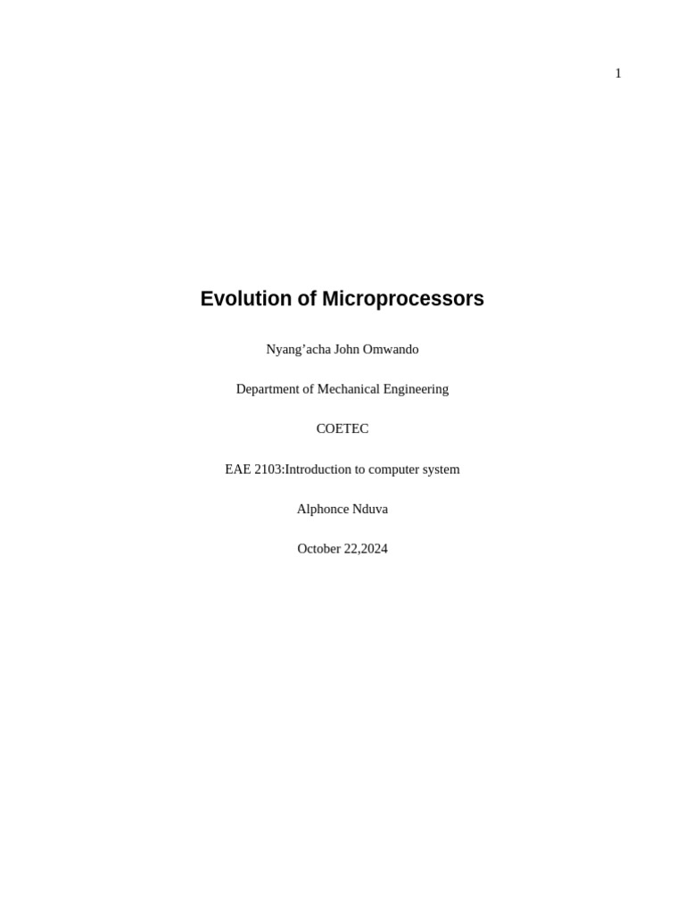 Evolution of Microprocessors | PDF | Microprocessor | Central Processing Unit