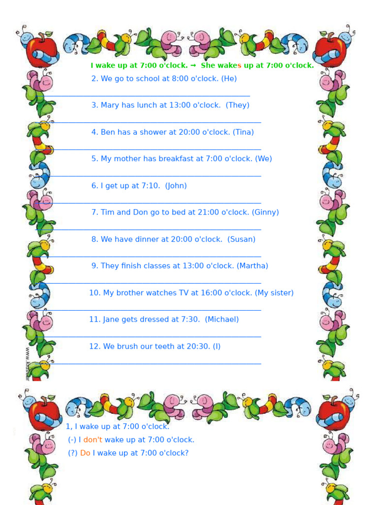 Daily Routines 3d Singular S Auxiliary Verb Do Fun Activities Games ...